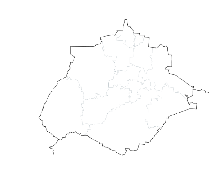 Mapa de Aguascalientes con nombres de todos los municipios