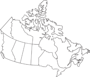 Mapa de Canadá con ciudades, nombres y capitales en PDF