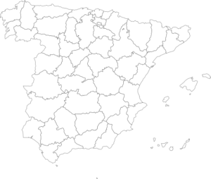 Mapa de España con nombre de todas sus ciudades en PDF