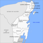 Mapa de Quintana Roo para imprimir con sus municipios