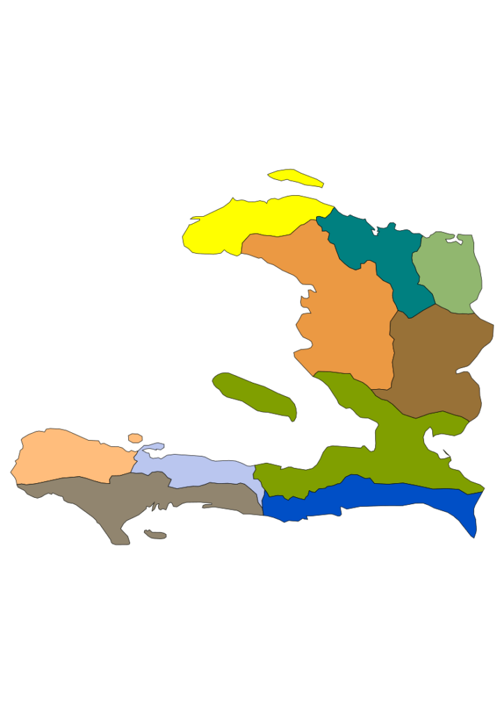 Mapa de Haití para dibujar con su capital en PDF listo para imprimir