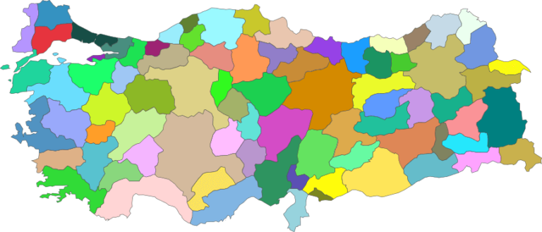 Mapa de Turquía con nombres de las provincias en PDF gratis