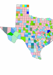 Mapa de Texas para imprimir con los nombres de las ciudades